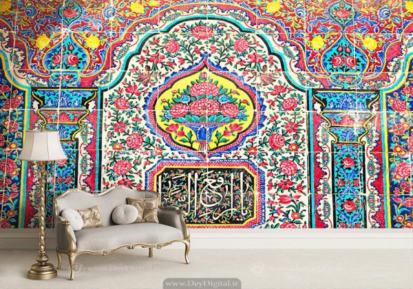 قیمت و خرید پوستر دیواری طرح کاشی سنتی ایرانی Ba 4327 چاپ دی تولید