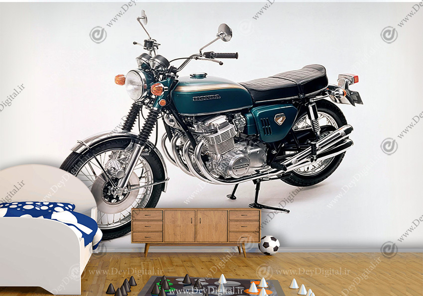 پوستر دیواری سه بعدی طرح موتور هوندا قدیمی BA-9237 | چاپ دی : دکوراسیون ...