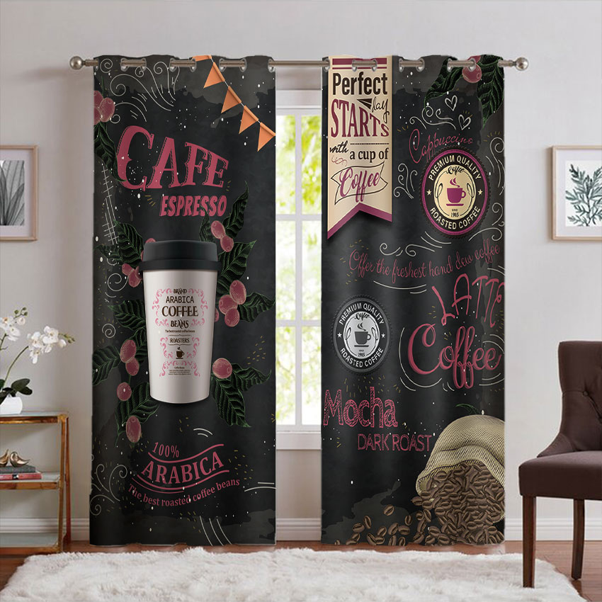 پرده سه بعدی طرح کاپ قهوه PK-7110 | چاپ دی : دکوراسیون داخلی آنلاین چاپی