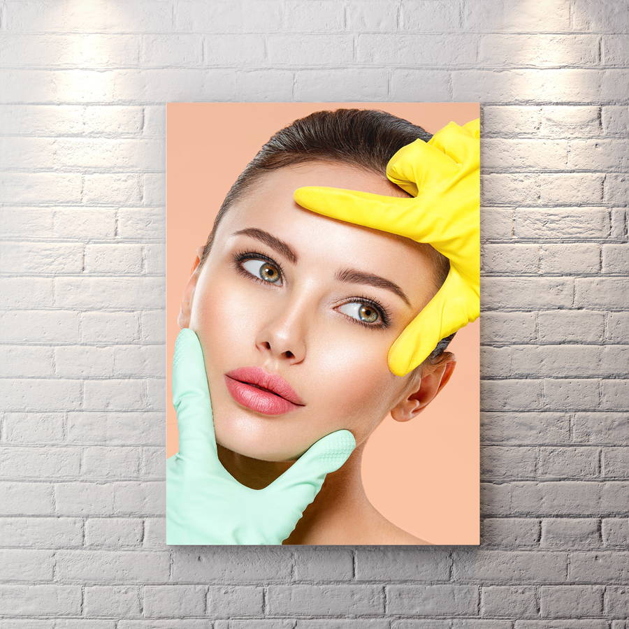 تابلو شاسی مطب پوست و مو BAs-9174 | چاپ دی : دکوراسیون داخلی آنلاین چاپی